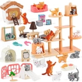 ANTIC DUCK, Pet Pretend Play Toys, 43 PCS Cat Figures Playset for Kids ...