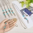 6Pcs Alloy & Turquoise Retractable Badge Reel with Chains for ID Card ...