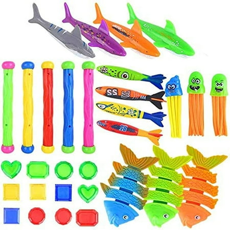 JOYWEI 46 PCS Diving Toy Set, Swimming Pool Toys Underwater Games Pool ...