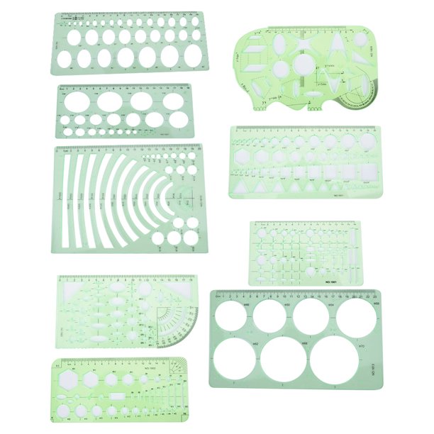 Regla De Plantilla De Dibujo De Plástico, Regla Redonda De Dibujo ...