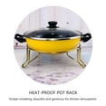 KONTONTY 1Pc Golden Alloy Pot Storage Rack Thickened Heat Proof Stand ...