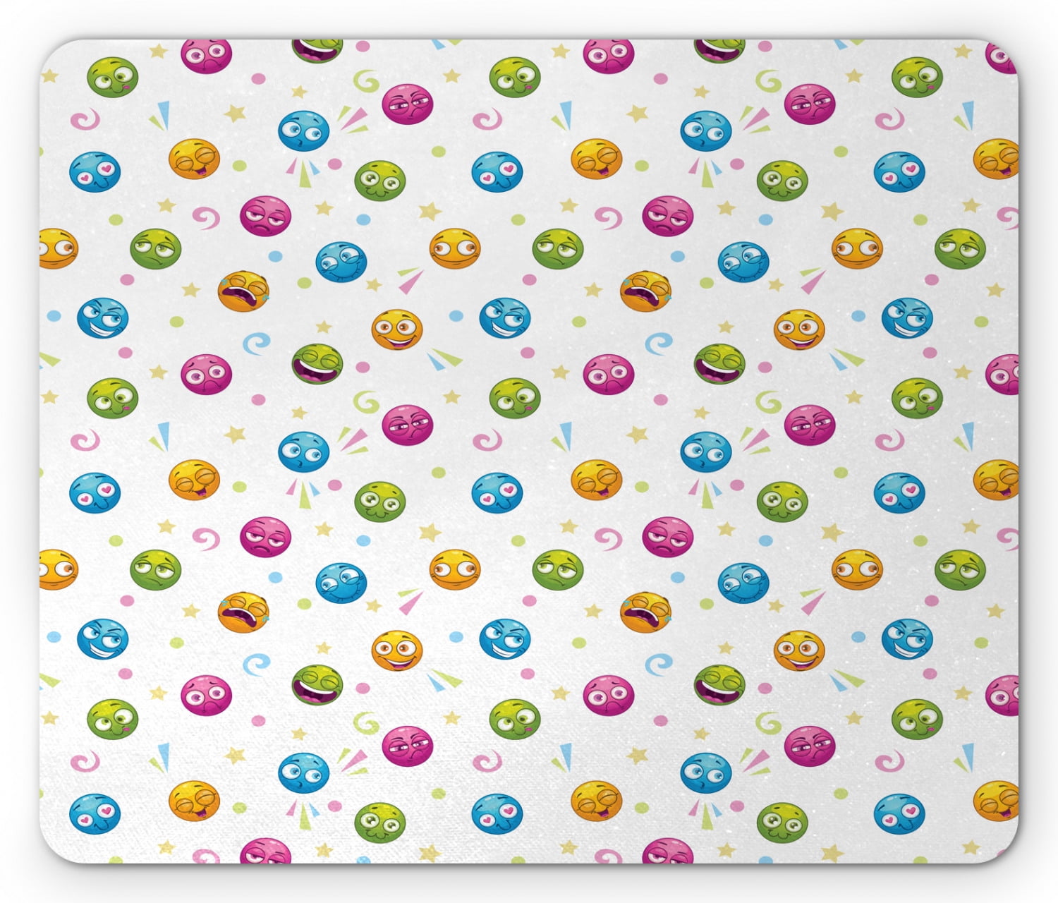 Emoji Mouse Pad, Round Faces in Different Colors with Various ...