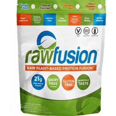 RawFusion Plant-Based Protein Powder, Vanilla Bean, 2 Lb, 30 Servings ...