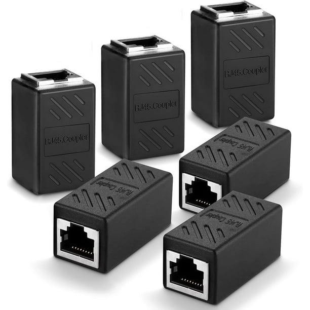 Paquete de 6 acopladores RJ45 Cat 6, extensor de Cable Ethernet ...