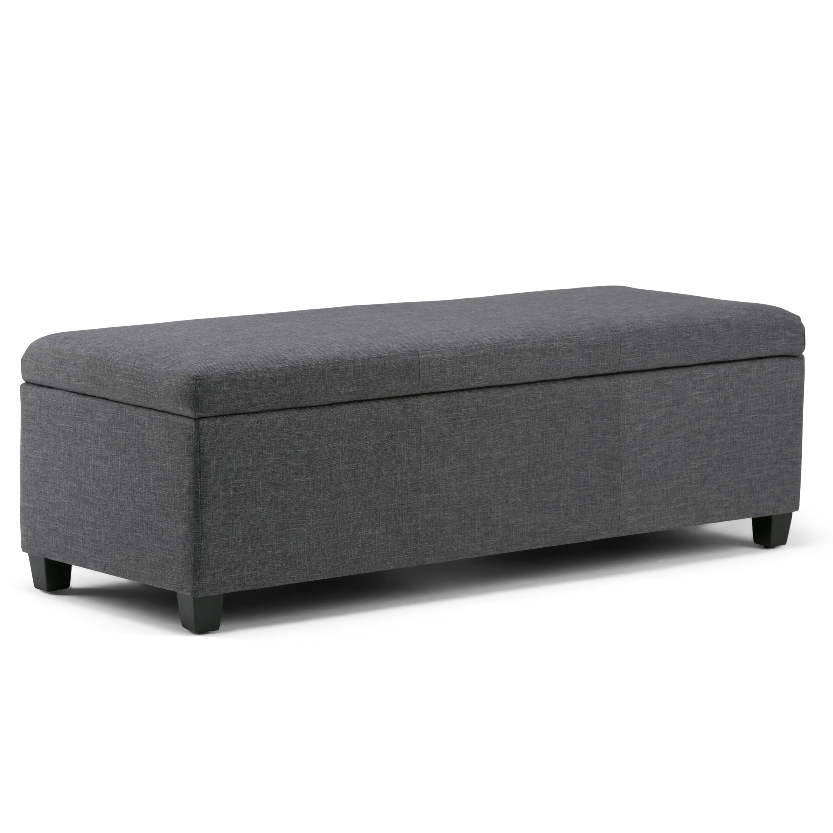 WYNDENHALL Franklin Large Rectangular Storage Ottoman Bench Slate Grey ...