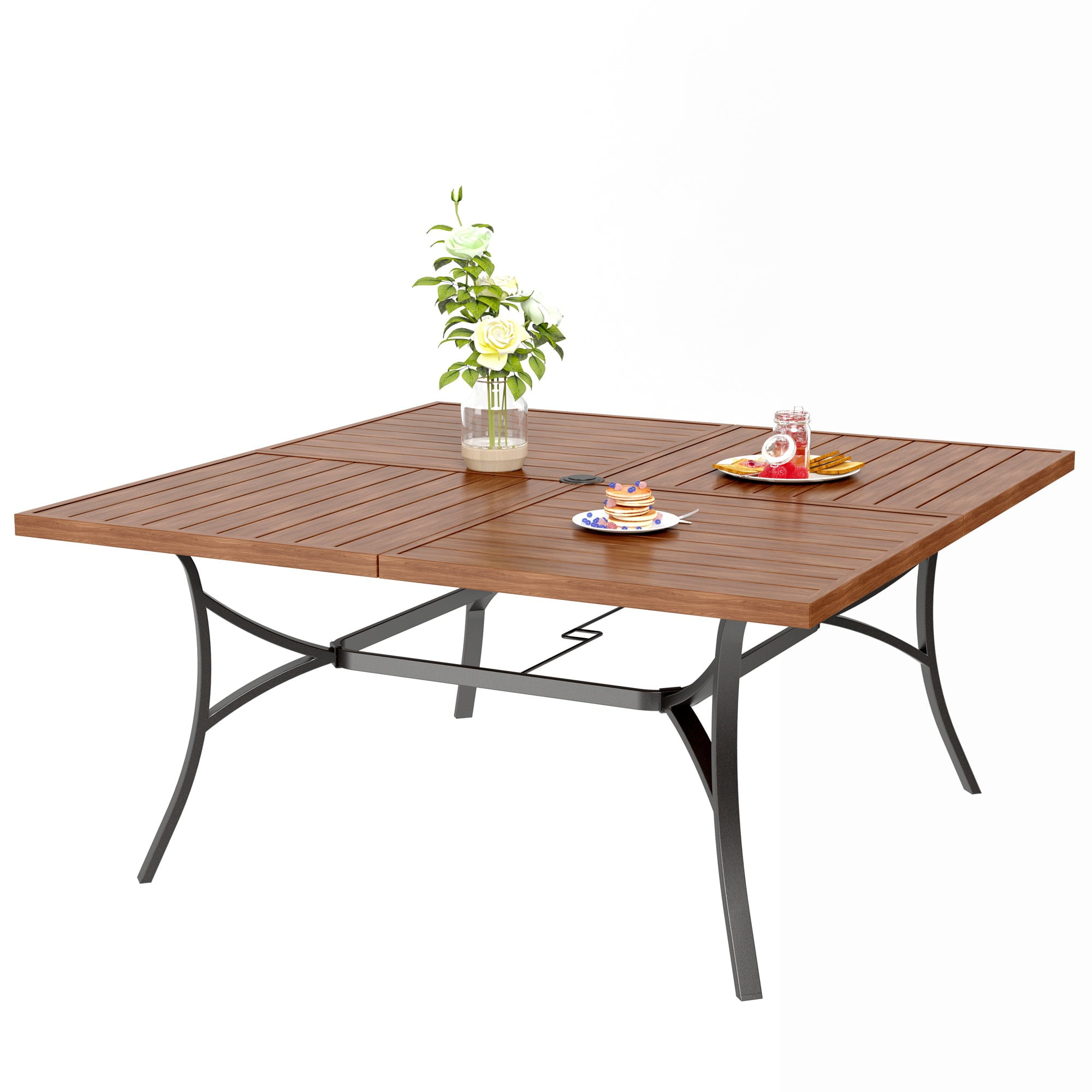 Sophia & William Metal 60" x 60" Patio Outdoor Square Dining Table for ...