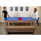 Hathaway Newport Pool Table Combo Set with Benches, 7-ft, Woodgrain ...