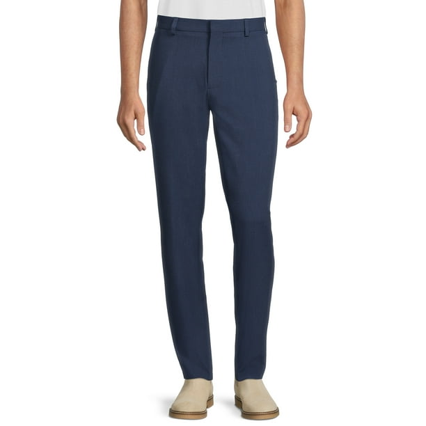 George Men's Premium Comfort Stretch Flat Front Houndstooth Dress Pants ...