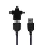 Onn+ USB Multi-Connector Cable with USB-C Micro USB Mini USB Mini B 3 ...