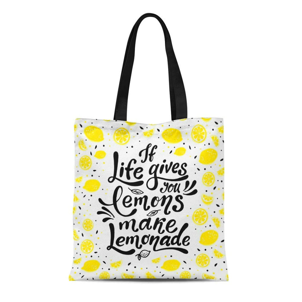 ASHLEIGH Canvas Tote Bag If Life Gives You Lemons Make Lemonade ...