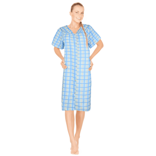 JEFFRICO Womens Dusters For Women Snap Front Housecoat Lounger Duster ...