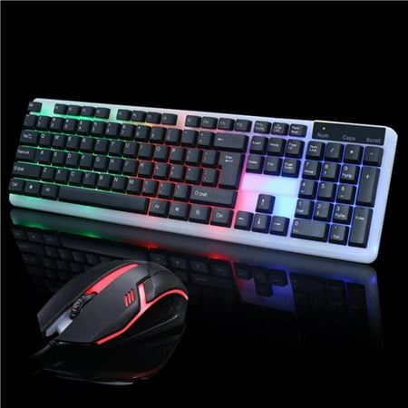 Colorful LED Illuminated Backlit USB Wired PC mouse set wired Rainbow ...