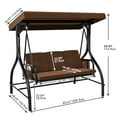 Dextrus Porch Swing Bed 3-Seats Outdoor Patio Swing Heavy Duty Swing ...