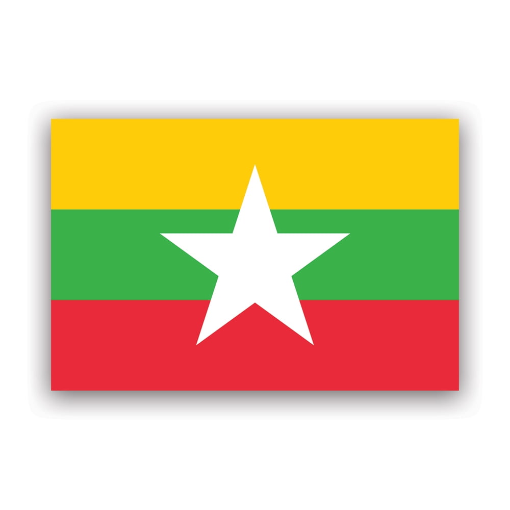 Burmese Flag Sticker Decal - Self Adhesive Vinyl - Weatherproof - Made ...
