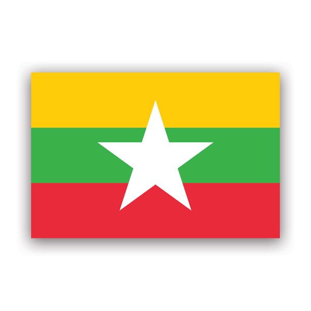 Burmese Flag Sticker Decal - Self Adhesive Vinyl - Weatherproof - Made ...