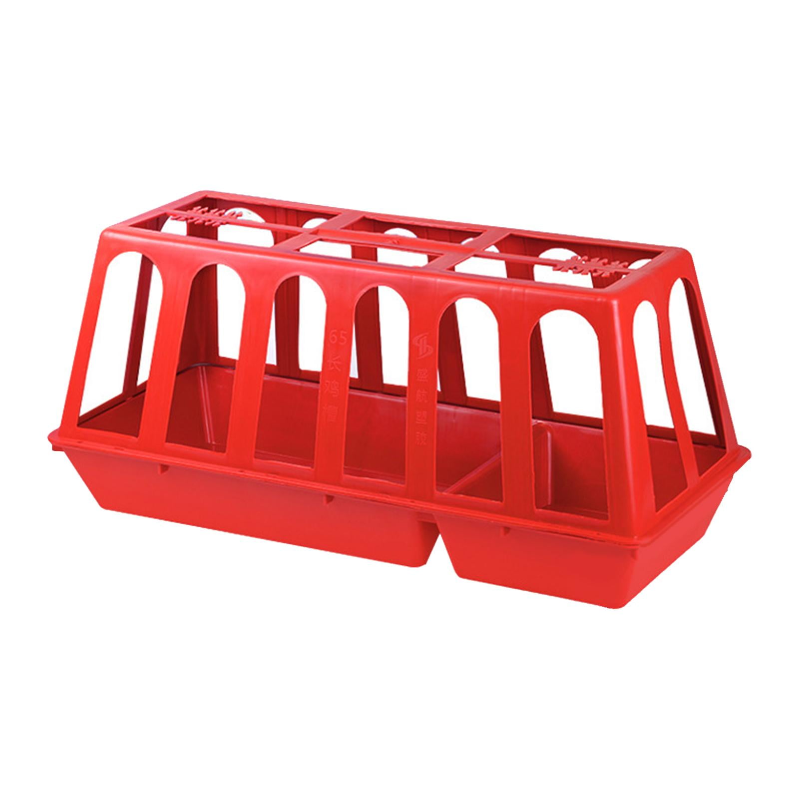 Chicken Feeders Trough Chick Feeding Basin Red Food Dispenser ...