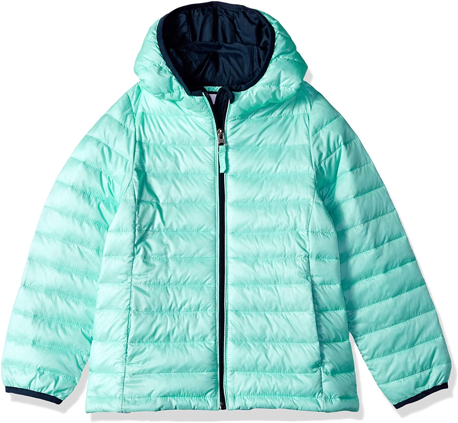 Girls' Lightweight Water-Resistant Packable Hooded Puffer Jacket ...
