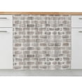 Beige Brick Wall Cabinet Curtains 28''x35.4'', Retro Country Stone ...
