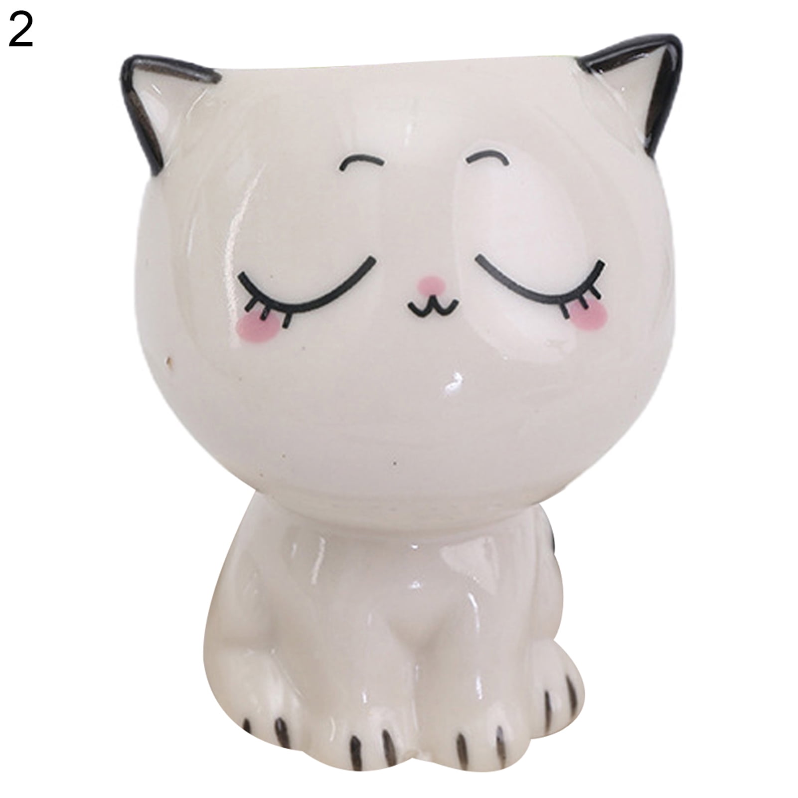 Yoone Plants Pot Decorative Anti-cracking Compact Mini Cat Shaped ...
