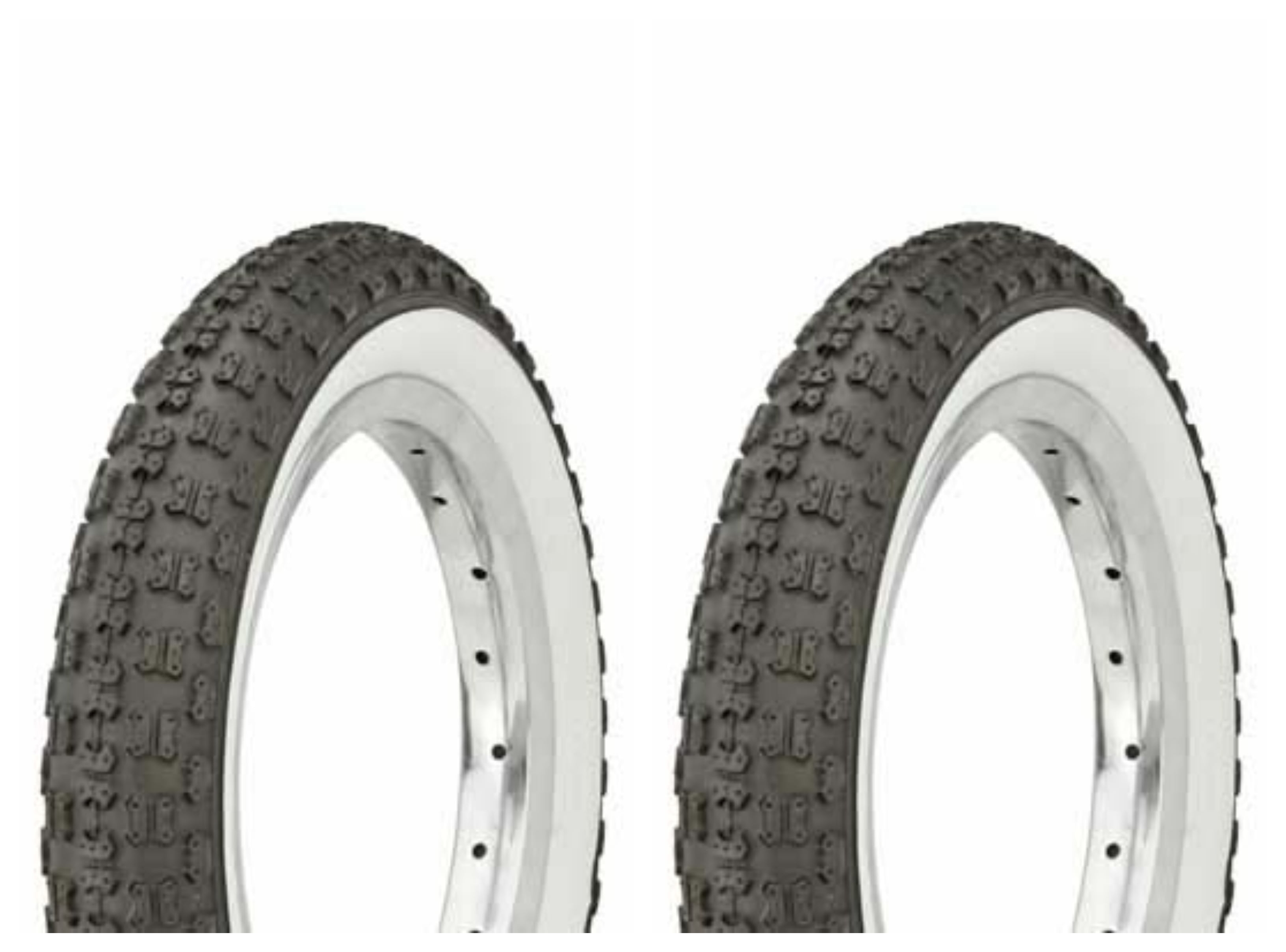 Tire Set 2 Tires Two Tires Duro 12 1 2 X 2 1 4 Black White Side