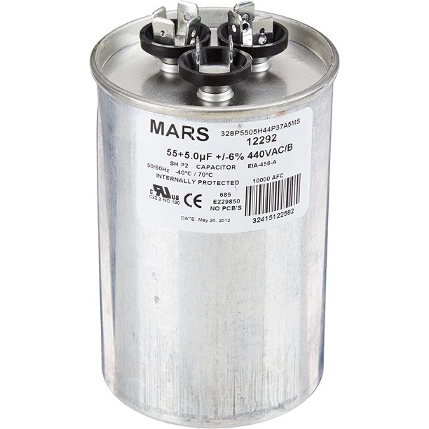 MARS 12292 Electric Motor Round Run Capacitor (55/5 MFD - 440 V ...