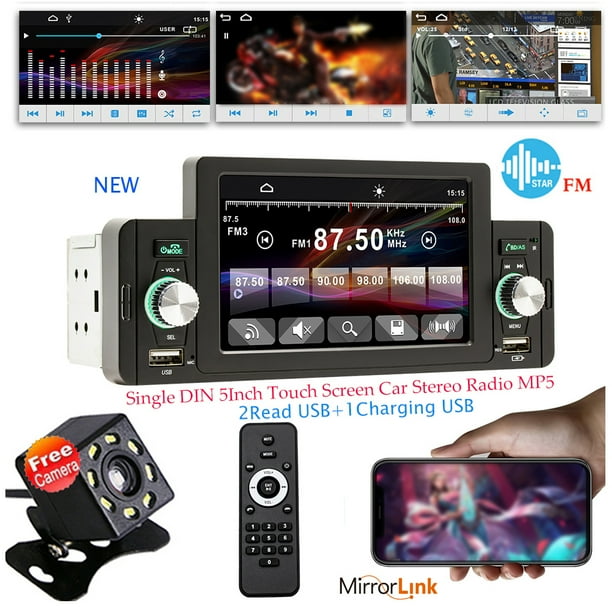 Single DIN 5 Inch Bluetooth-compatible 5.1 Car MP5 Player 5 Inch ...