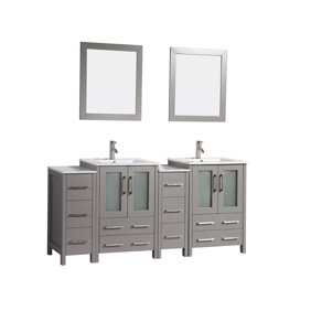 Design Element Cara 20" Single Sink Bathroom Vanity In Gray - Walmart.com