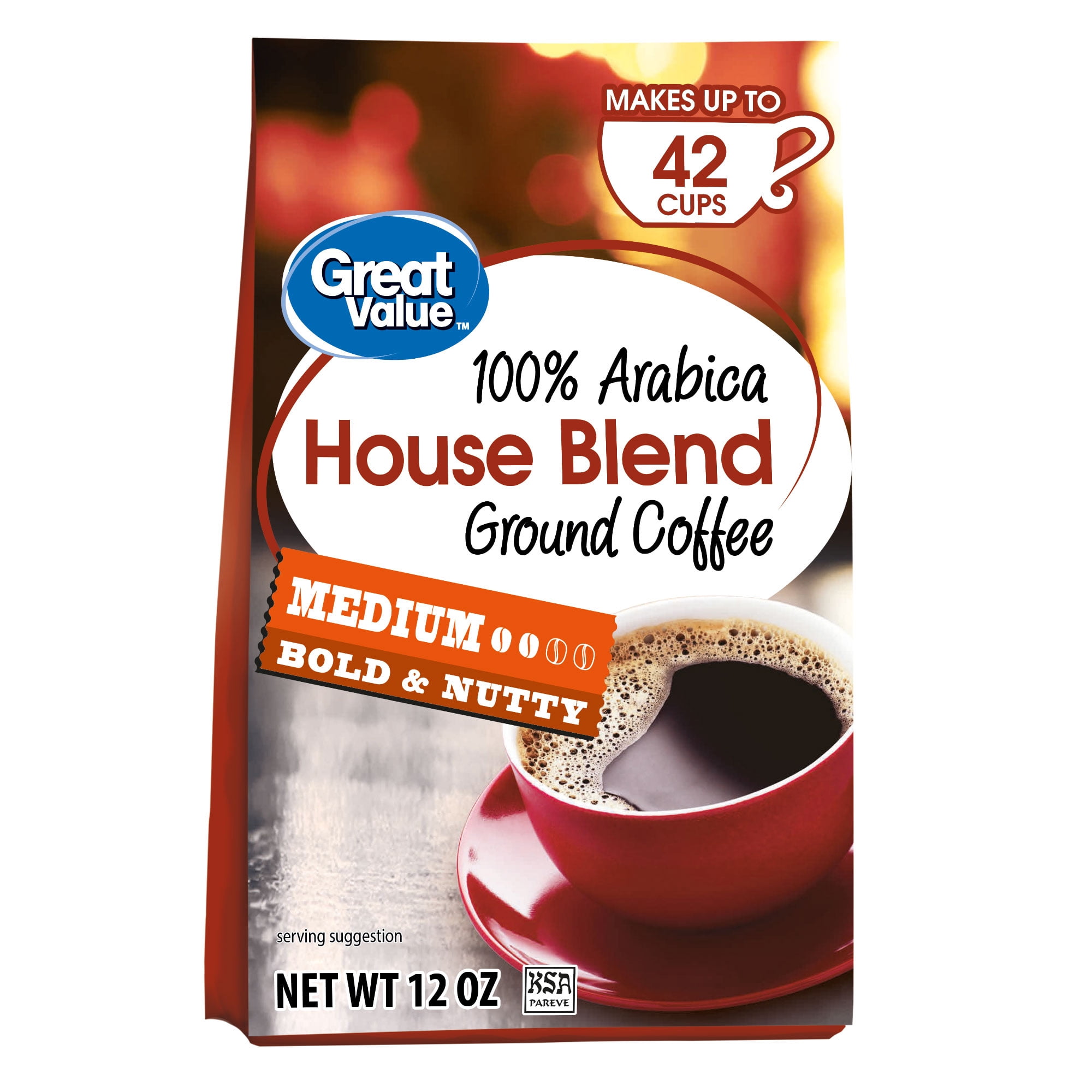 Great Value House Blend Ground Coffee, Medium Roast, 12 oz - Walmart.com