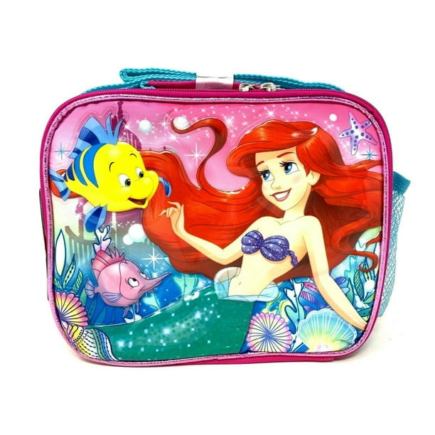 Disney The Little Mermaid Ariel 9.5" Blue & Pink Insulated Lunch Bag ...
