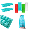 2 Pack Stackable Plastic Ice Cube Tray 16 Cubes Each for Freezer Drinks ...