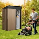 EastVita 8x6 FT Outdoor Storage Shed with Lockable Metal Garden Shed ...