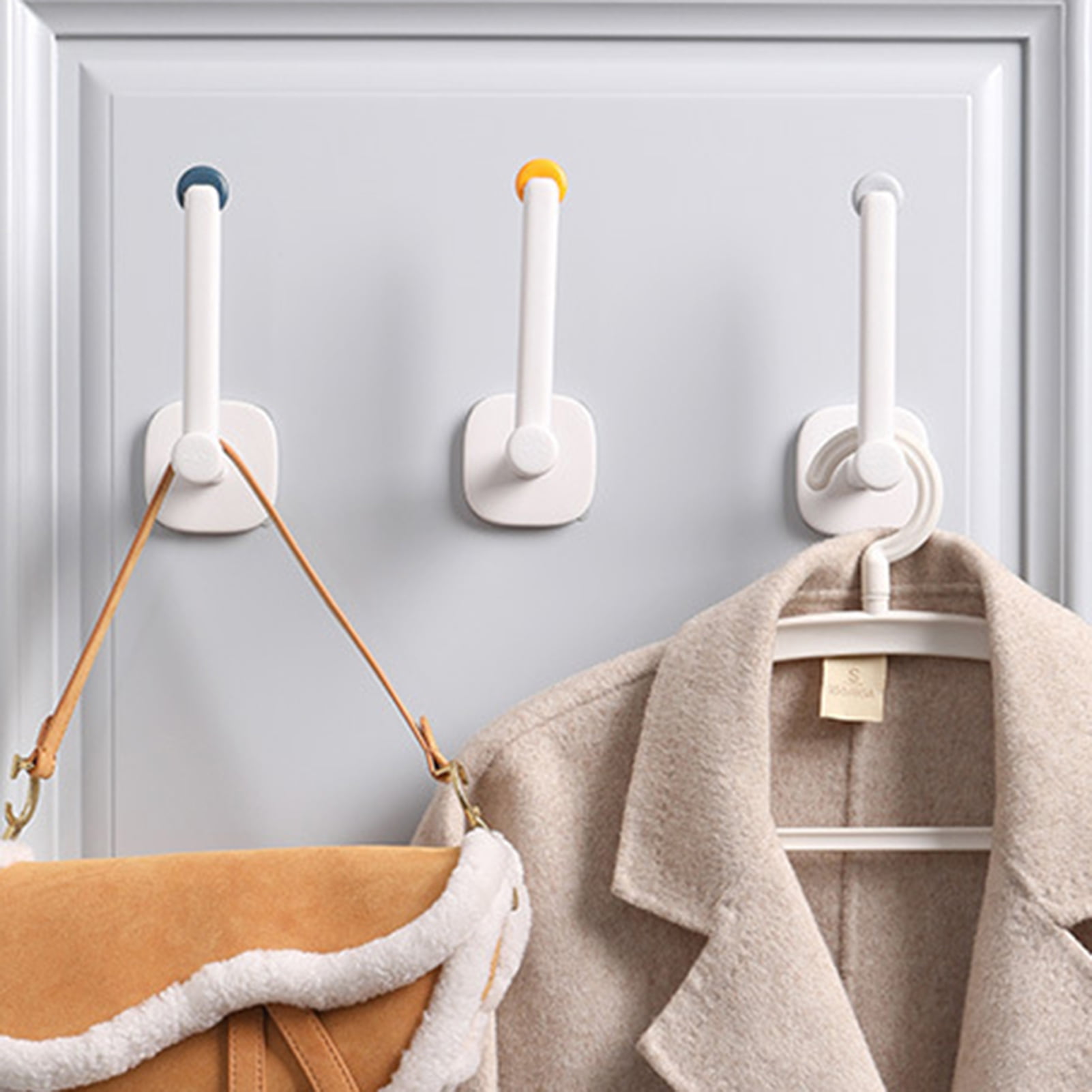 Washranp Heavy Duty Wall Hook,No Punching L-shaped Telescopic Rotatable ...