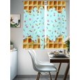 Blue Dessert Cake Sheer Curtains for Living Room Bedroom Modern ...