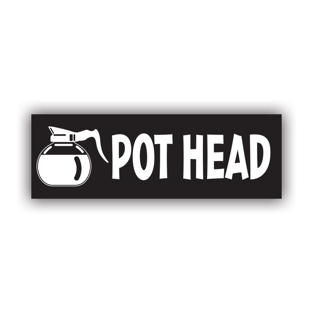 Coffee Pot Head Bumper Sticker Decal - Self Adhesive Vinyl ...