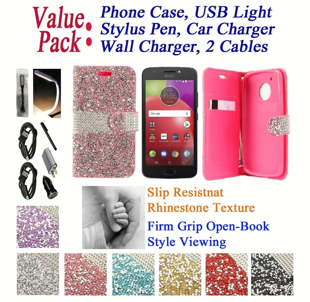 ~Value Pack~ for 5" Motorola MOTO E4 motoe4 Case Phone Case Hybrid ...