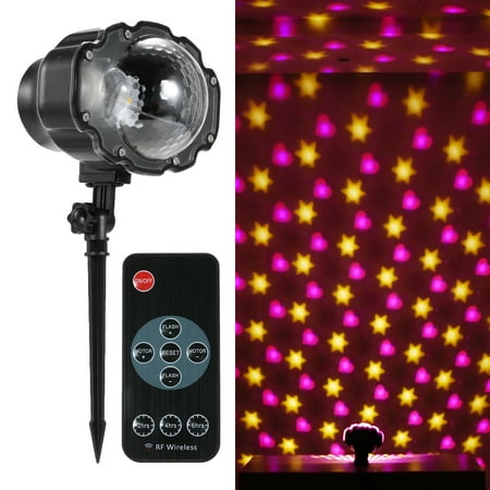 Projection Lights Animated Led Projector Multicolor Hexagon and Heart ...