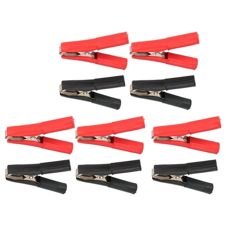 LYUMO 10pcs Battery Clamp Red Black 30A Steel PVC Insulated Safety ...