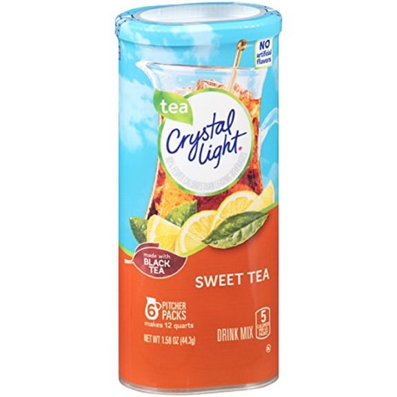 Crystal Light Raspberry Iced Tea Drink Mix, 6 Pitcher Packets, 5 ...