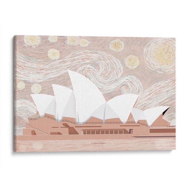 Cuadro decorativo - Ópera de Sydney en rosa, 75x50 Canvas Lab ...