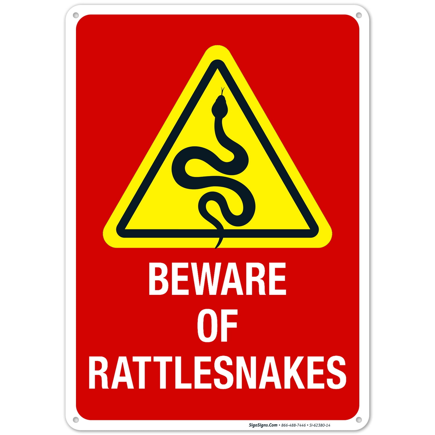 Beware Of Rattlesnakes Sign, - Walmart.com