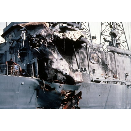 Damage Sustained By The Guided Missile Frigate Uss Stark When It Was ...