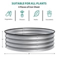 2-Pack Round Raised Garden Beds, 2x1.5ft Galvanized Steel Planter with ...