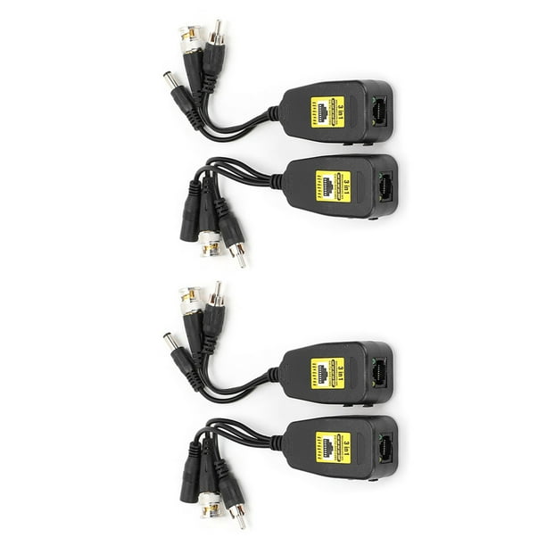Power Balun,2Pair 3 In-1 PowerVideoAudio Audio Transmitter Audio ...