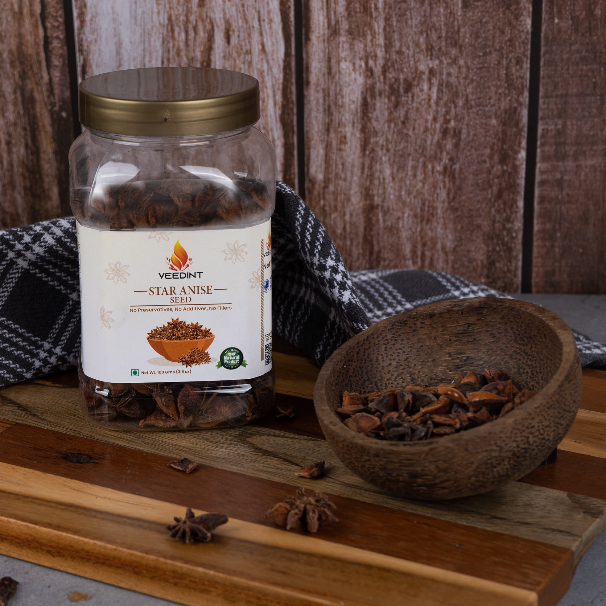 Veedint Star Anise Whole, Whole Chakri Phool, Badhiyan Phool, 3.5 oz ...