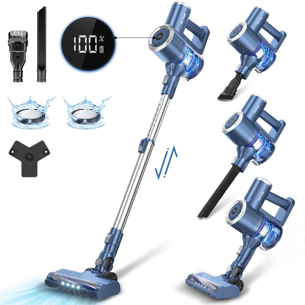 Prettycare Aspirateur Balai Sans Fil Léger, Conçu pour Sol Tapis Poils ...