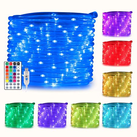 Color Changing Rope Lights, 33ft 100 LED Rope Lights Indoor, 16 Colors ...