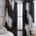 Cow Print Blackout Curtains, Abstract Black White Color Block Window ...