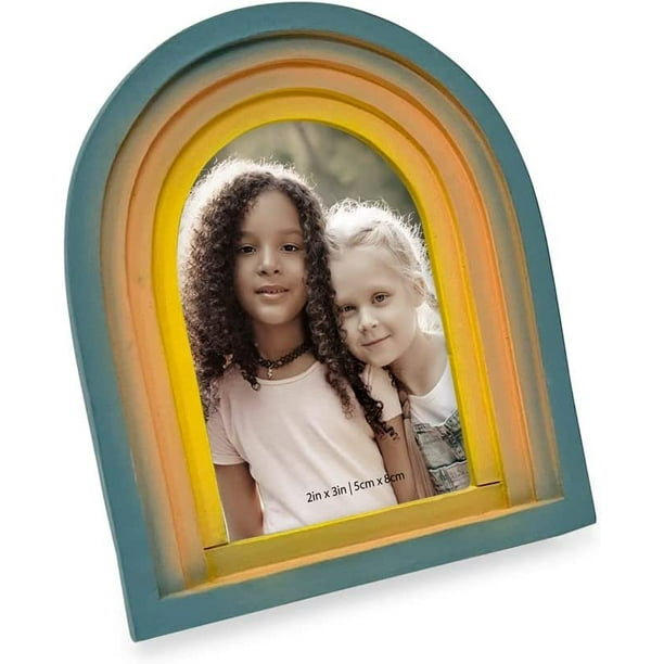 Isaac Jacobs 2x3 Vertical Rainbow Arc Resin Picture Frame with Gradient ...