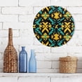 Aztec Geometric Abstract Pattern Wall Clock 10in Round Artistic Oil ...