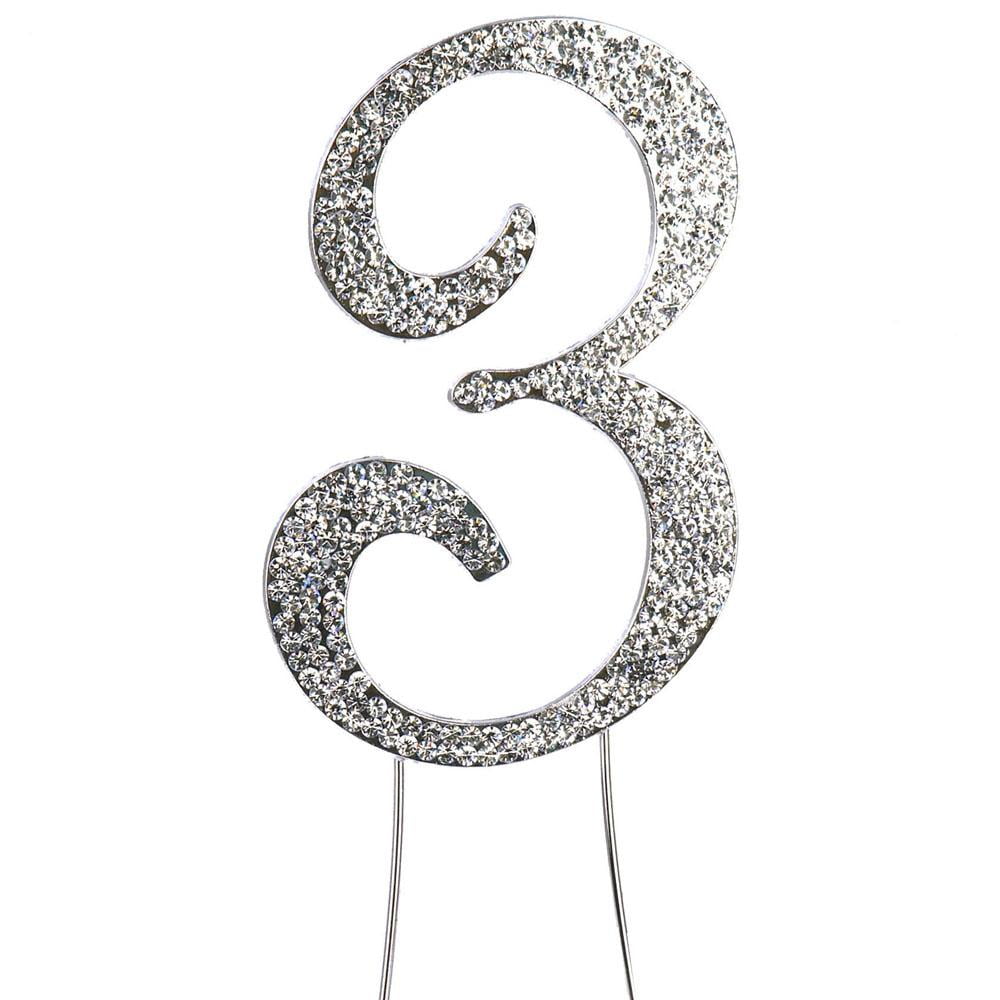 Sparkling Rhinestone Metal Crystal Cake Topper - Walmart.com
